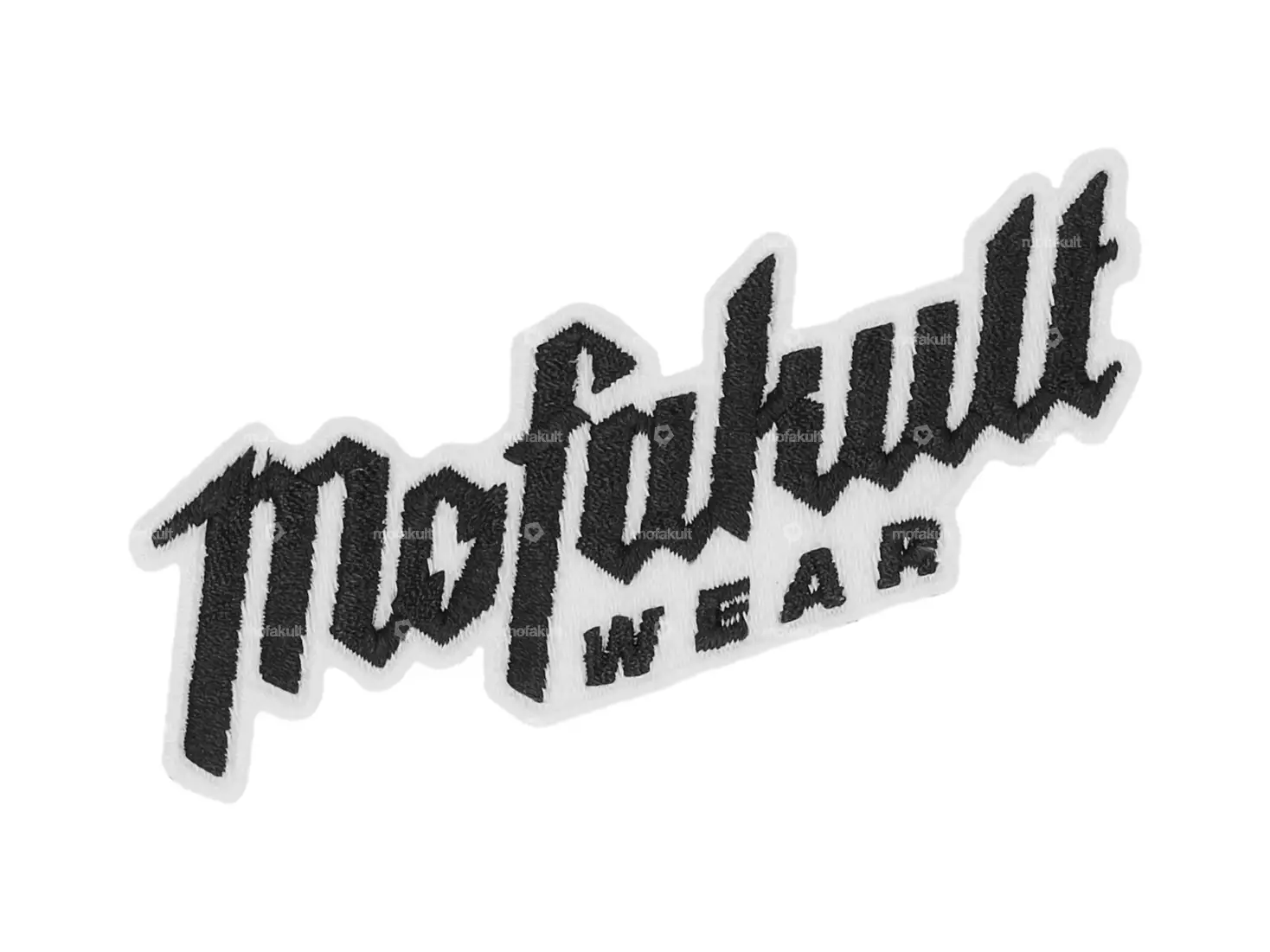 mk-Merch Ecusson "Mofakultwear" noir / blanc 95 x 35 mm | mofakult