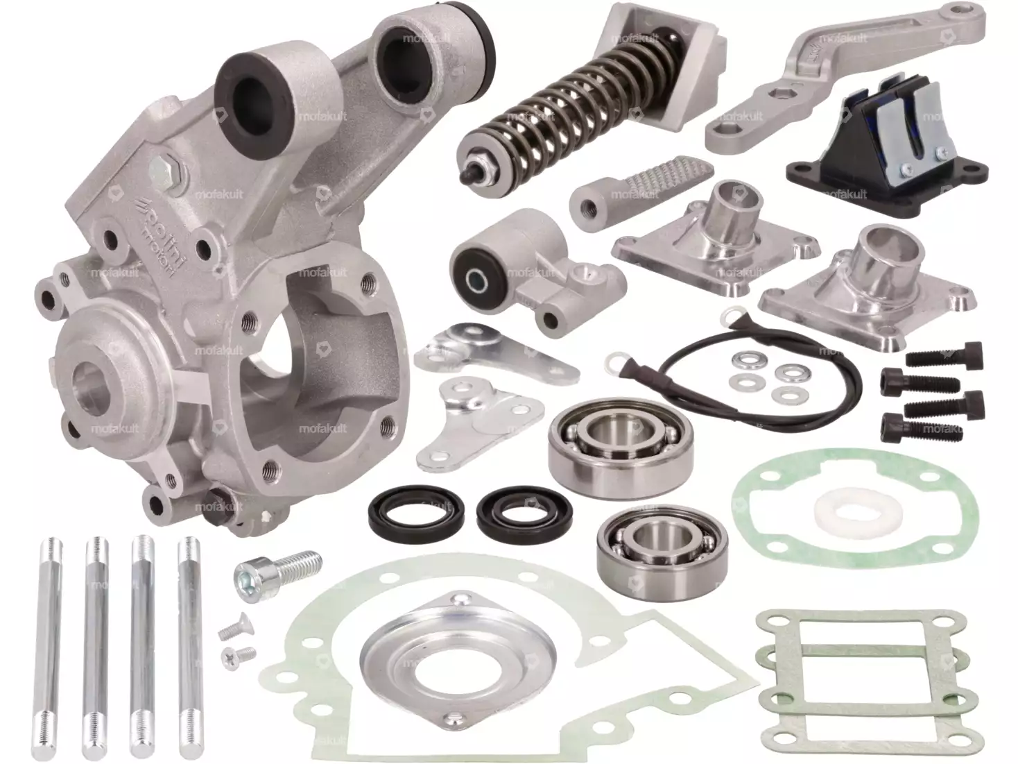 Polini carter moteur 4 clapets membrane & démarreur | Peugeot 103, 104 ...