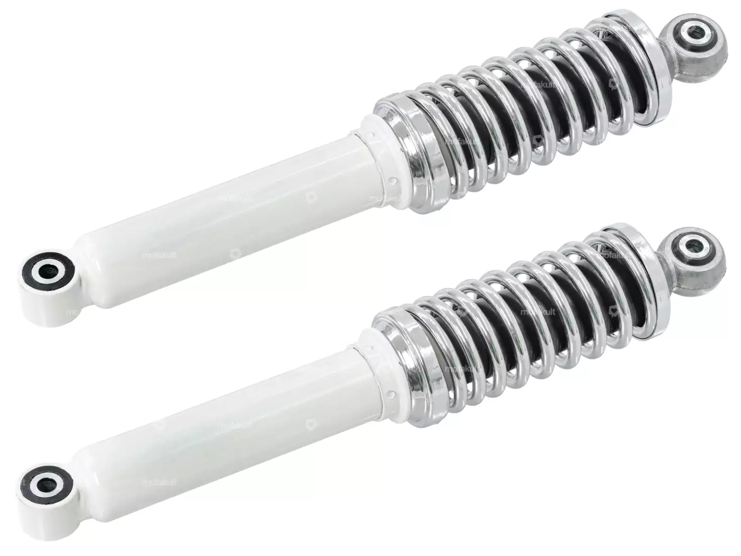Amortisseur 31 cm blanc / chrome (paire) NOS | mofakult