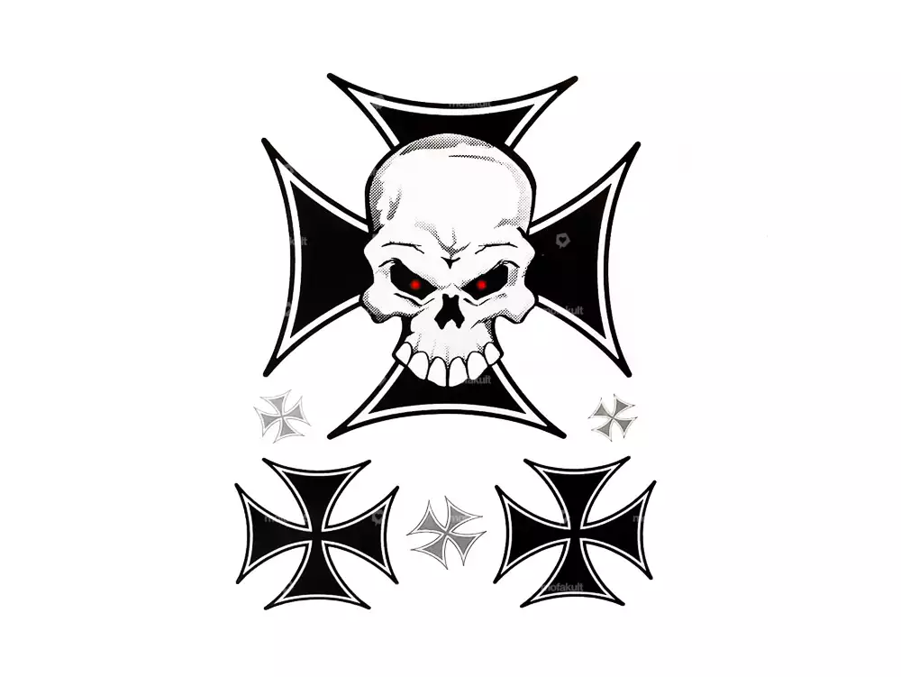 Iron Cross Skull adhesive bow | mofakult